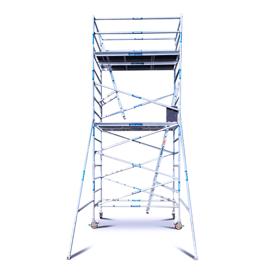 5.0m - 5.4m Wide Aluminium Mobile Scaffold Tower (Standing Height) Dou